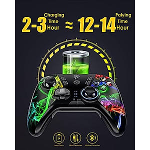 EasySMX PC Wireless Controller, Gaming Controller for Computer,Laptop,PS3,Android TV BOX, Nintendo Switch and Tesla with Turbo, Dual Vibration and 4 Programmable Keys, Battery Up to 14 Hours