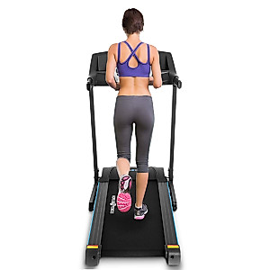 Goplus 2.25HP Electric Folding Treadmill with Incline, Walking Running Jogging Fitness Machine with Blue Backlit LCD Display for Home & Gym Cardio Fitness