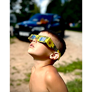 Premium Solar Eclipse Viewing Glasses - Safe, CE Certified, Durable Paper Frames - Pack of 2 - Perfect for Astro Enthusiasts and Outdoor Events