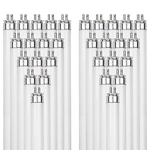 Sunlite F54T5/850/HO 4 Foot T5 Linear Fluorescent Lamp, 54 Watts, 5000 Lumens, 5000K Daylight, Miniature G5 Bi-Pin Base, ROHS Compliant, High Performance Straight Tube, 40 Pack