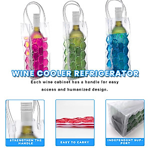 Wine Cooler Sleeve with Protector Instant Cooling and Keeps Your Drink Cold Keep Cool and Chill Champagne Wine-Blue (2 Packs)