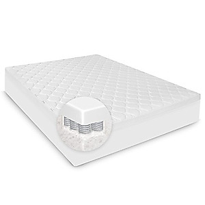 BioPEDIC Hybrid Micro Coil and Memory Foam Mattress Topper, Twin, White