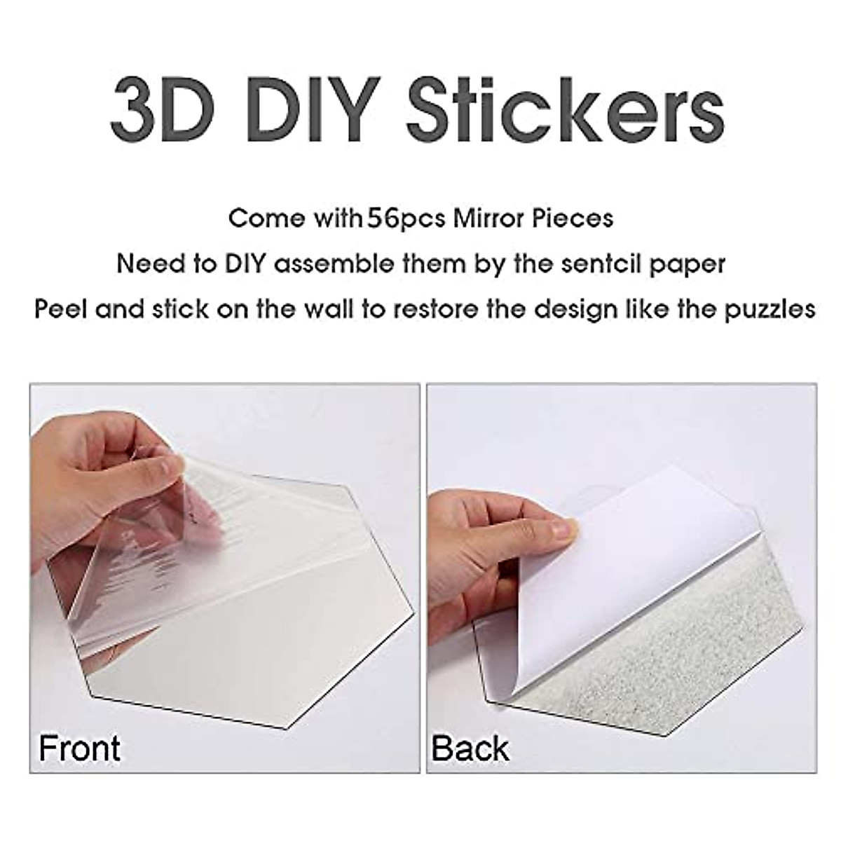 Vaabee Family Tree Wall Decor Acrylic 3D DIY Mirror Stickers Collage Picture Frame Home Decorations for Living Room Bedroom Farm House Dinning Kitchen Office Silver Set Large 71x45 Inch