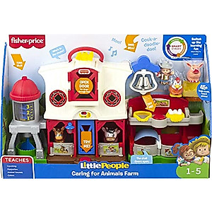 Fisher-Price Little People Toddler Learning Toy Caring For Animals Farm Electronic Playset With Smart Stages For Ages 1+ Years