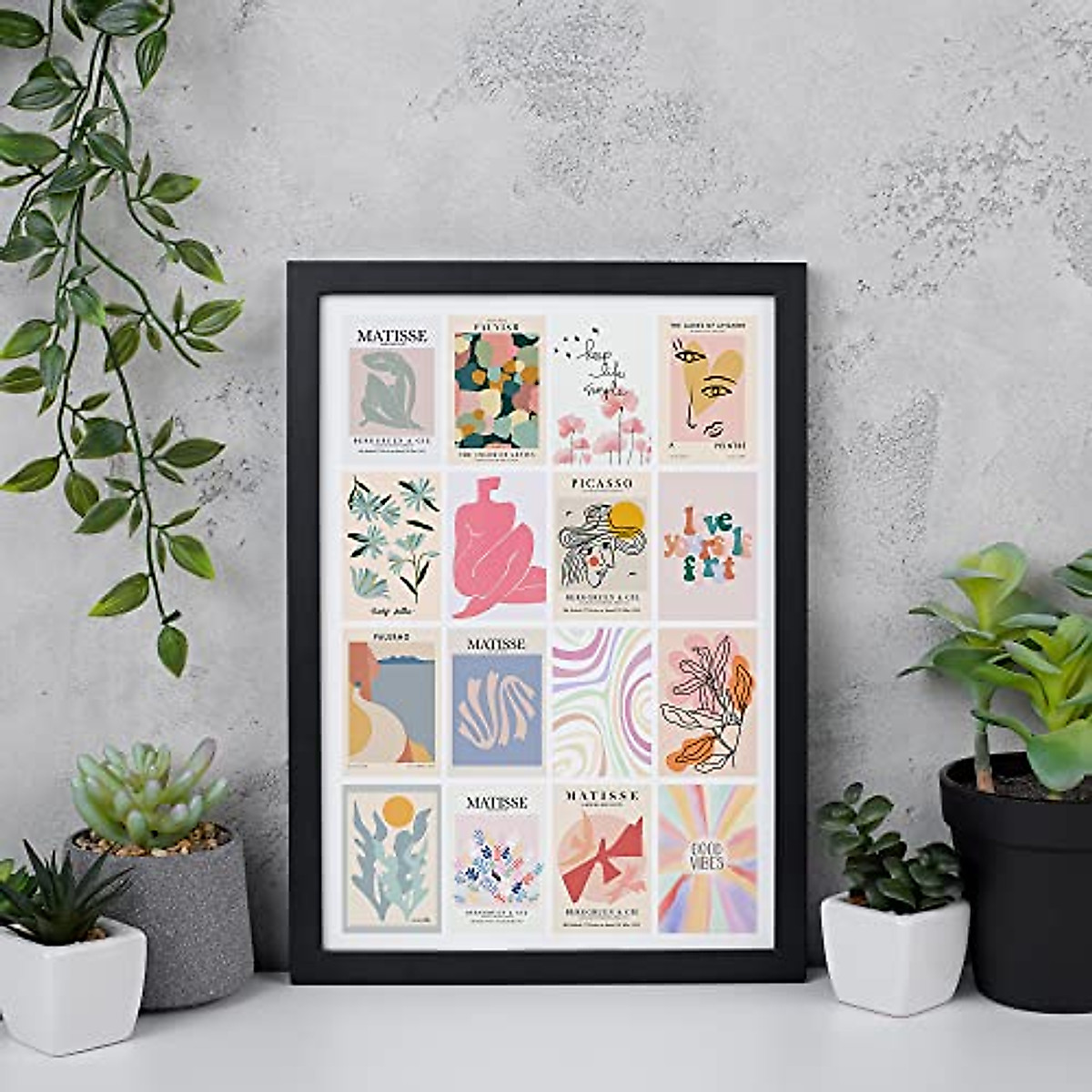 Woonkit 60 PC Danish Pastel Room Decor, Posters For Room Aesthetic, Trendy Room Decor, Cute Preppy Bedroom Wall Collage Dorm Matisse Wall Art Prints Pictures Photo Collage Kit, Coconut Teen Girl Stuff (A - DANISH PASTEL)