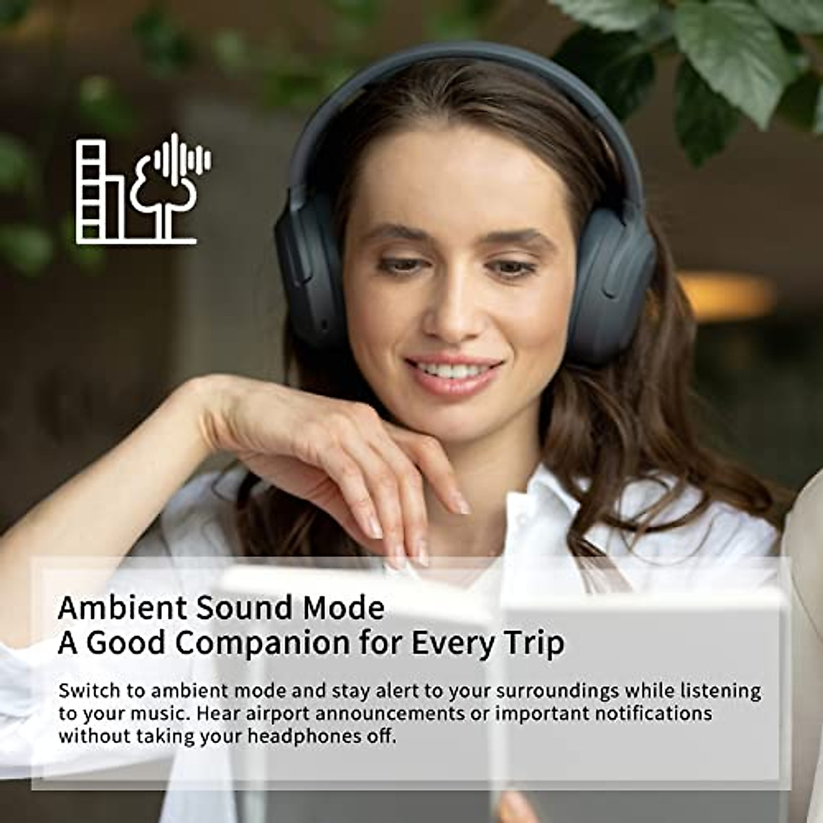 Edifier Bluetooth Headphones with Active Noise Cancelling, 49H Playtime Wireless Bluetooth Headset with Deep Bass Hi-Res Audio, Lightweight,Comfortable Ear Cups, for Travel, Home Office,W820NB,Black