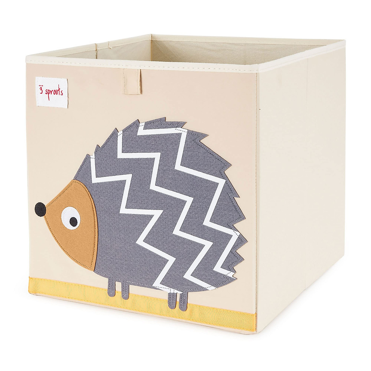 3 Sprouts Large 13 Inch Square Children's Foldable Fabric Storage Cube Organizer Box Soft Toy Bins, Pet Hedgehog and Friendly Owl (2 Pack)