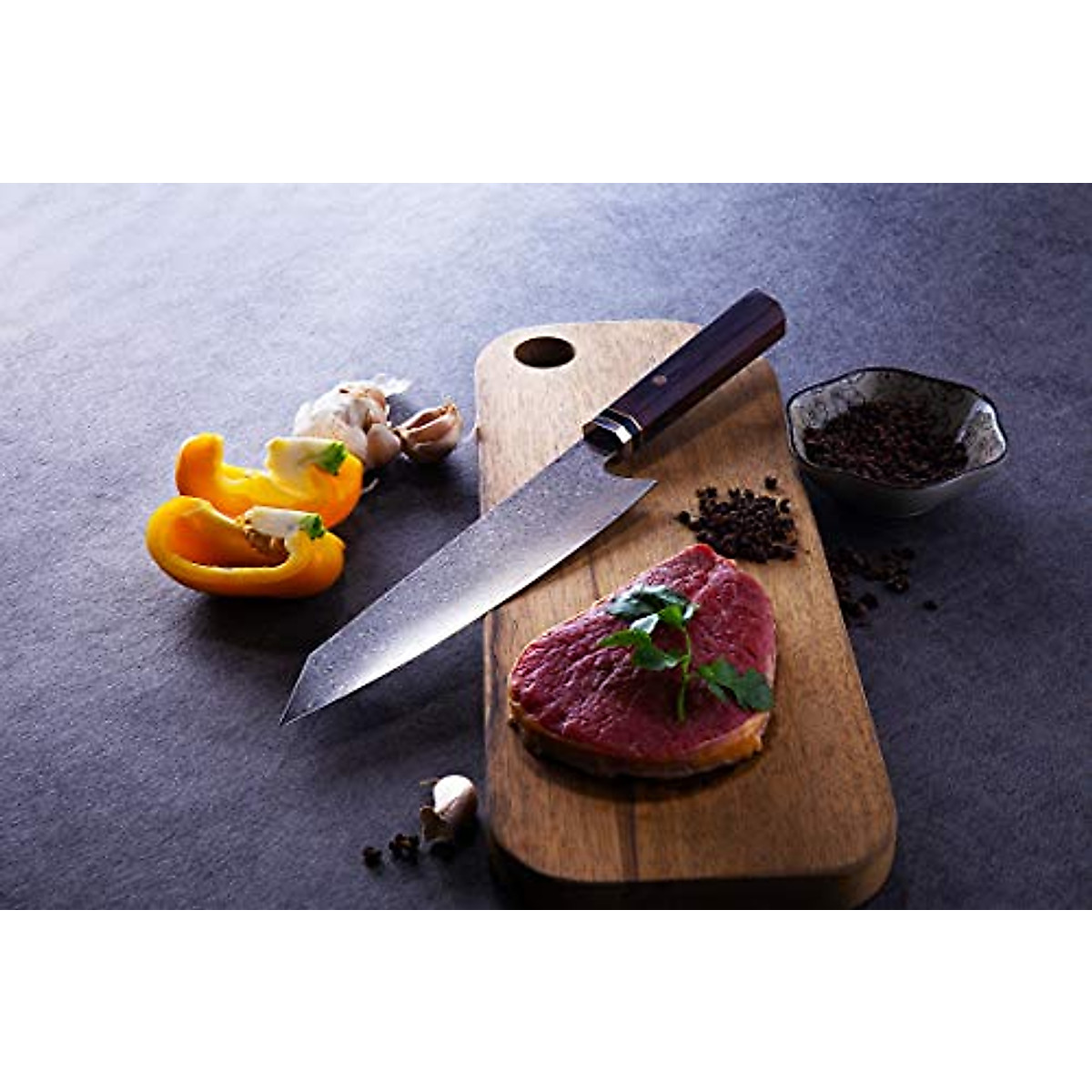 Kiritsuke Chef Knife,GRANDSHARP Kitchen Knife Damascus Pro Sharp VG10 High Carbon Stainless Steel 67-Layer Meat Sushi Fruit Cutting Cleaver Chef Knife[Gift Box]Ergonomic Wooden Handle-8 Inch