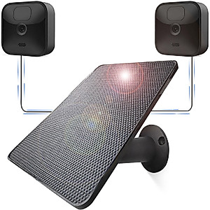 iTODOS Solar Panel Compatible with Blink Outdoor (3rd Gen) XT3/Blink 4 (4th Gen) and Blink XT XT2 Camera, One Solar Panel Power Two Blink Cams,with 2 x 16ft/5m Weatherproof Cable