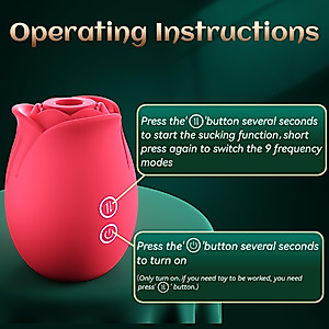 Rose Sex Toy Vibrator for Women-Allovü Rose Sucking Vibrator Clitoral Nipple Stimulator with 18 Modes, G-spot Dildo Vibrator Rose Sucker, Personal Massager for Women Female Couples Adult Sex Games