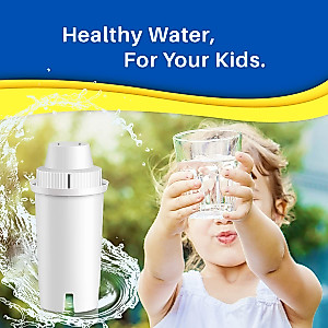 EXCELPURE Replacement for Brita Longlast Water Filter Pitcher for drinking water, Compatible with standard Mavea 107007, Brita Classic 35557, ob03, maxtra, lead removal, 6PACK