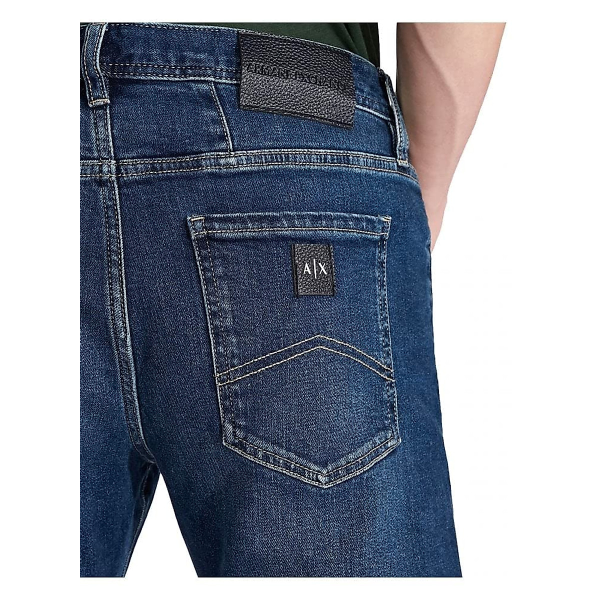 A | X ARMANI EXCHANGE Men's 5 Pocket Slim Denim, Mid Wash/Light Stitching/Stretch Cotton, 30