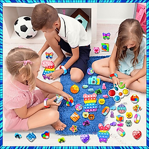 206 PCS Party Favors for Kids 3-5 8-12, Pop Fidget Toys Pack Birthday Gifts Bulk Toys Goodie Bag Stuffers, Treasure Box Toys for Classroom Prizes for Kids Pinata Stuffers