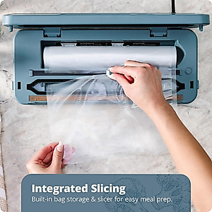 Greater Goods All-In-One Vacuum Sealer Kit - Start Sealing & Saving Today with a Powerful, Fast Sealer that comes with Sealer Bags and Accessories (Stone Blue)