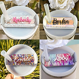 Personalized Acrylic Tumbler Name Plate, Colorful Custom Tumbler Name Tags for Quencher H2.0 20 30 40 Oz, Customizable Tumbler Cup Accessories, Idea Gifts for Friends, Parents, Bridesmaid