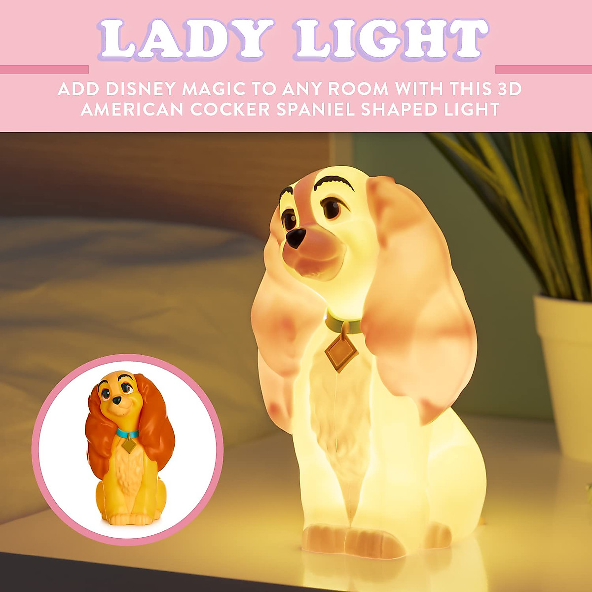 Paladone Lady and The Tramp Light | Disney Home Décor | Officially Licensed Merchandise