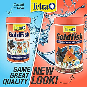 Tetra Goldfish Flakes 2.2 Ounces, Balanced Diet, Clear Water Formula