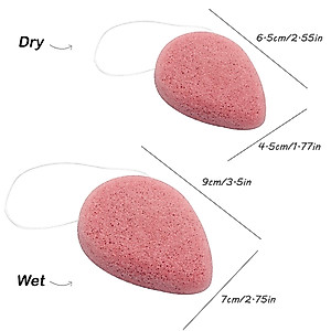 6 Pack Natural Konjac Facial Sponges, findTop 6 Colors Konjac Facial Sponges for Gentle Face Cleansing and Exfoliation