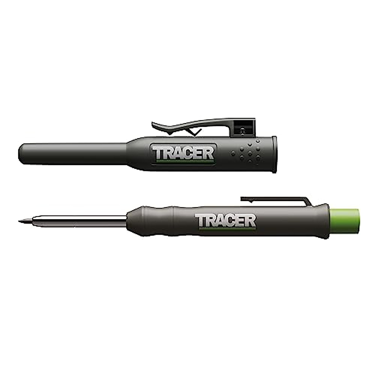 TRACER Deep Hole Construction Pencil with TRACER Site Holster. Extendable 2B Carpenter Pencil with Inbuilt Carpenter Pencil Sharpener
