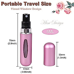 ROSARDEN Travel Mini Perfume Refillable Atomizer, Portable Perfume Spray Container Bottle, Travel Perfume Scent Pump Case Fragrance Empty Spray Bottle for Traveling and Outgoing (8 Pack, 5ml) (8 PCS)