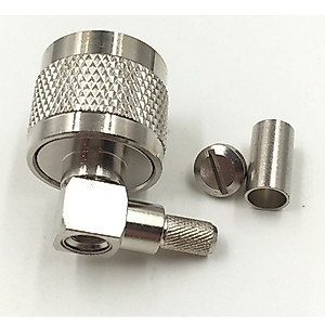 DONG Connector PL259 UHF Male Crimp 90 Degrees Angle RG58 RG142 LMR195 RG400 Right Angle