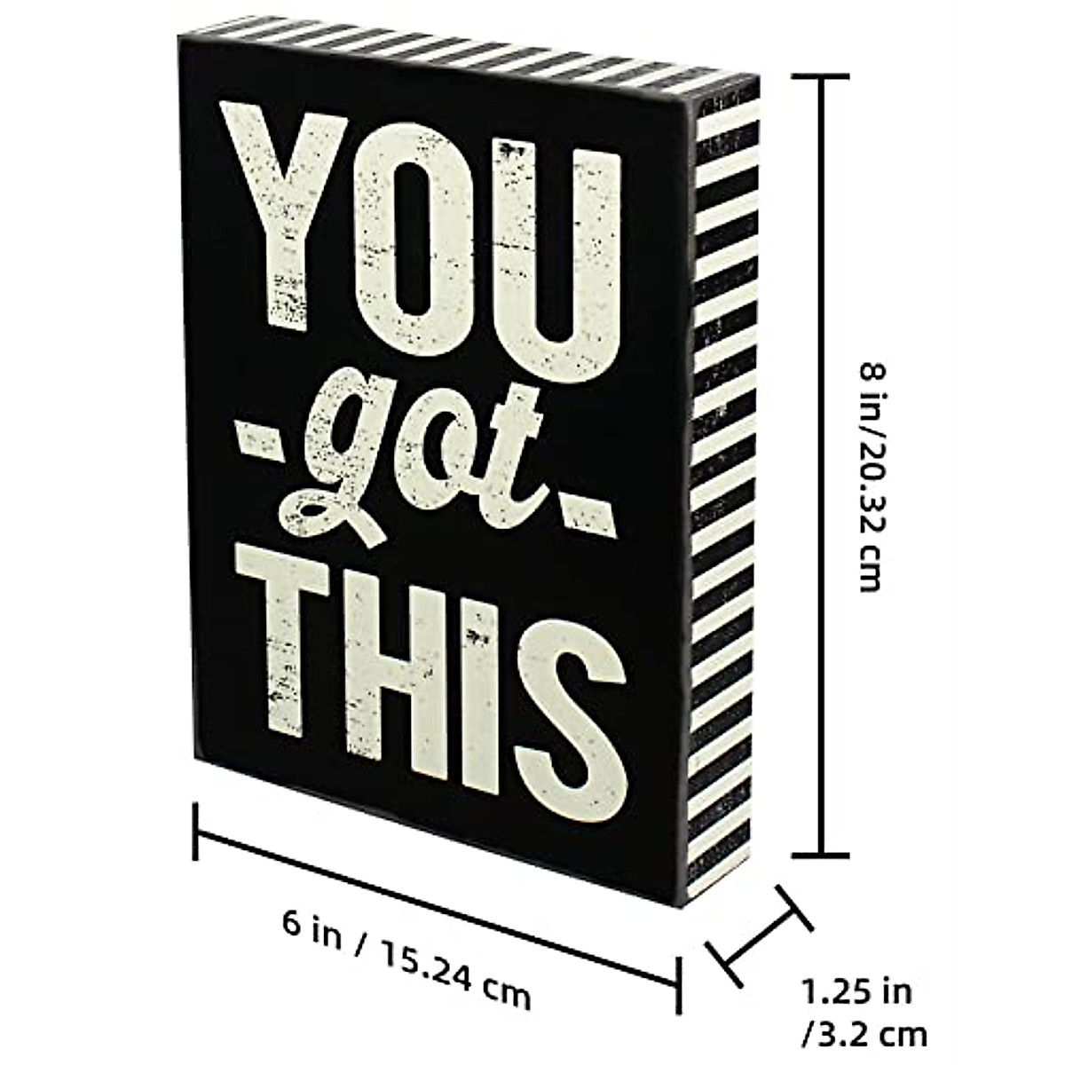 SANY DAYO HOME You Got This 6 x 8 inches Inspirational Wood Box Signs, Wall and Office Desk Decor for Women