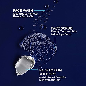 NIVEA MEN Maximum Hydration Deep Cleaning Face Scrub With Aloe Vera, 3 Pack of 4.4 Oz Tubes