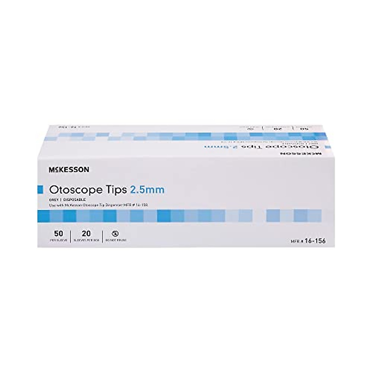 McKesson Otoscope Tips, Ear Speculum, Disposable, 2.5 mm, Gray, 1000 Count, 1 Pack