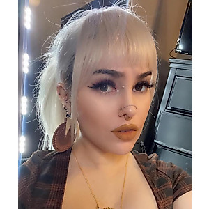 LOREMOW 38Pcs 316L Stainless Steel Nose Chain for Women Men Heart Nose Ring Chain Double Nose Chain Piercing Across Nose CZ Nose Piercing Stud Nostril Jewelry Silver S