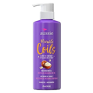 Aussie Conditioner Miracle Coils 16 Ounce(Silicone Free) Pump (Pack of 2)