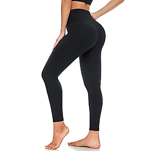 High Waisted Leggings for Women-Womens Black Seamless Workout Leggings Running Tummy Control Yoga Pants(S-M)