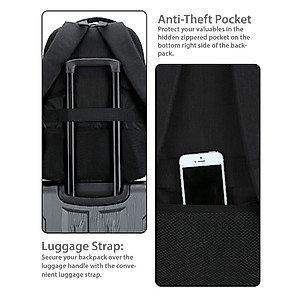 Rockland Business Pro USB Laptop Backpack, Black, Large