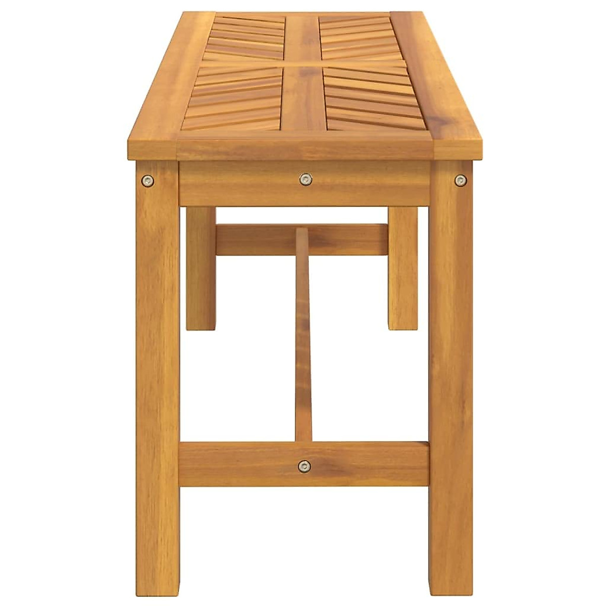 vidaXL Solid Acacia Wood Patio Bench 31.5" | Comfortable Outdoor Seating | Elegant Fishbone Pattern Slats | Assembly Required | Easy Maintenance
