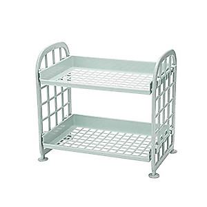 CHDHALTD Plastic Bathroom Storage Shelf,2 Layer Wall Coner Storage Rack, Home Organization Storage Shelf Holder for Kitchen Bathroom Coffee