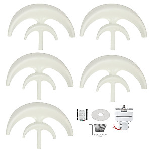 FTVOGUE 1200W Wind Turbine Kit 5 Blade Generator With Controller AC Motor Solar System White Lantern Type Double‑Layer ​for Cabins Camping Charging Boat[24V],Dynamo