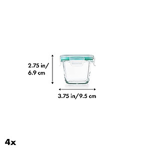 OXO Good Grips 4-Piece Smart Seal Leakproof Mini Glass Container Set