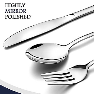 30 Pieces Silverware Set for 6, Stainless Steel Flatware Sets Includes Spoons Forks Knives, Utensils Cutlery Set Service for 6, Mirror Polished, Dishwasher Safe