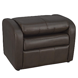 RecPro Charles RV Gaming Chair Ottoman Conversion | Built-in Storage | RV Furniture | Great for Teens | Chestnut