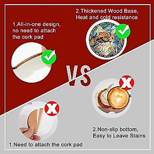 mrpwnle 8 Pieces Diamond Painting Coasters Kit with Holder, DIY Diamond Art Coasters Crafts Projects, Diamond Dot Kits for Adults and Beginners Supplies for Christmas Gift (Animal Style)