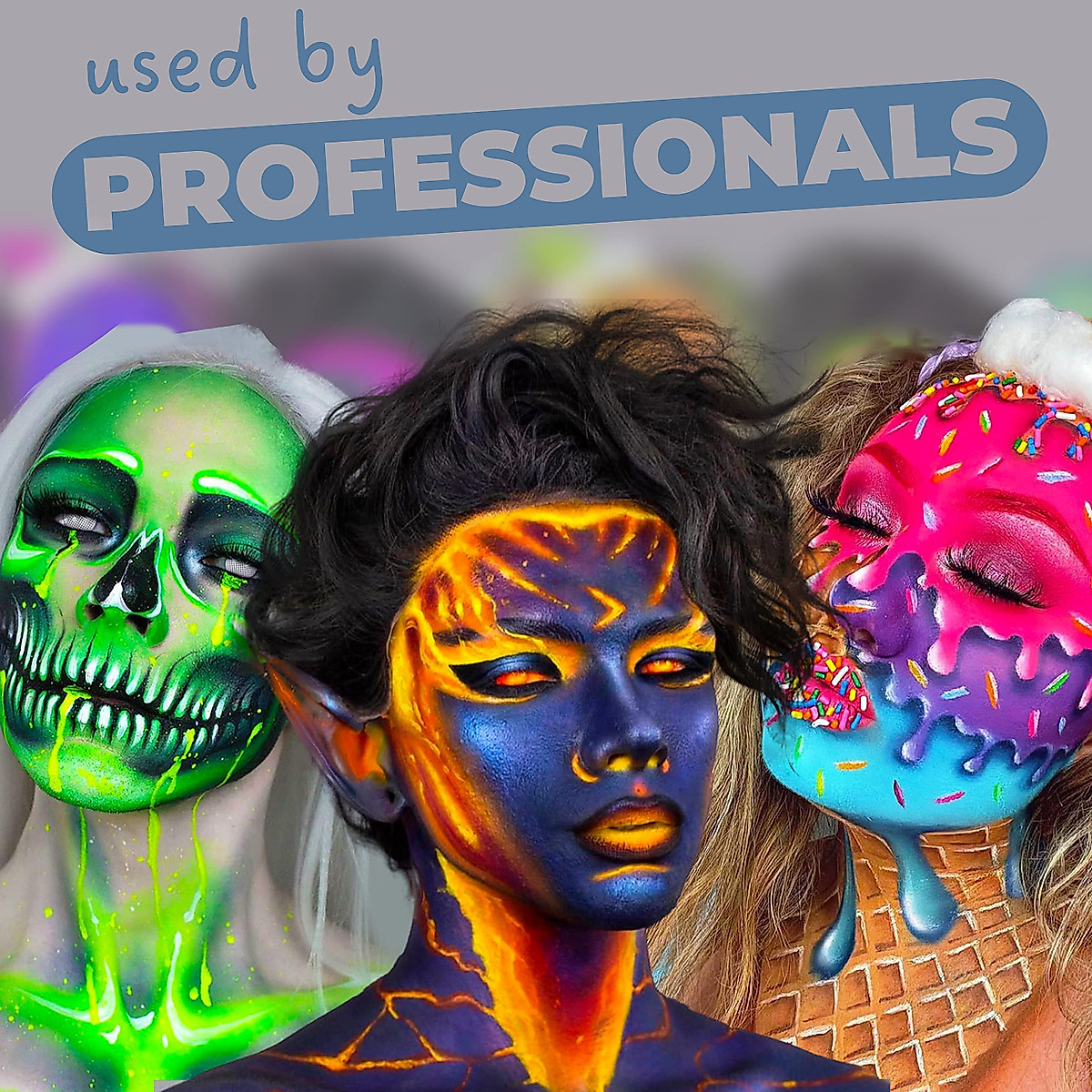 Blue Squid PRO Face Paint - Professional Water Based Single Cake Facepaint & Body Paints - SFX Makeup, Kids Adults Face Painting for Costume, Halloween, Cosplay - Metallic Silver 30g / 1oz