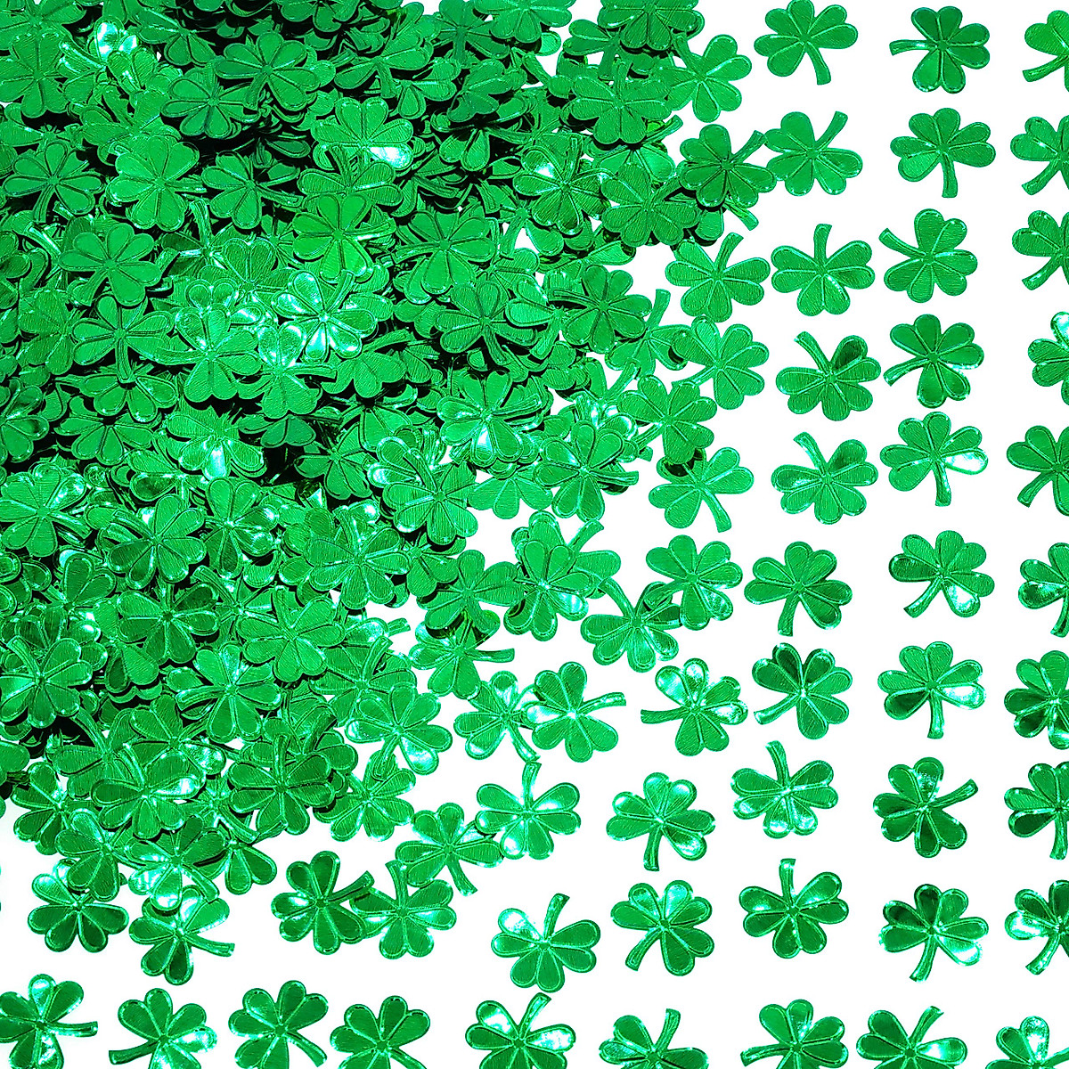 Green Party Table Scatter Confetti - St. Patrick's Day Shamrock Foil Metallic Sequins Confetti Lucky Irish Clover Party Sprinkles Confetti Decorations, 60g