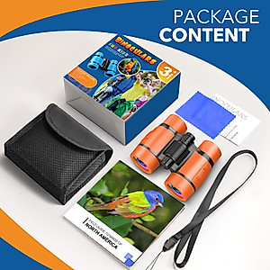 LET'S GO! 3-8 Year Old Boy Girl Toys: Shockproof Binoculars for Kids Bird Watching Camping Hiking, 3 4 5 6 7 Year Old Boys Girls Toddler Outdoor Toy Travel Binoculars for Kid Ages 4-7