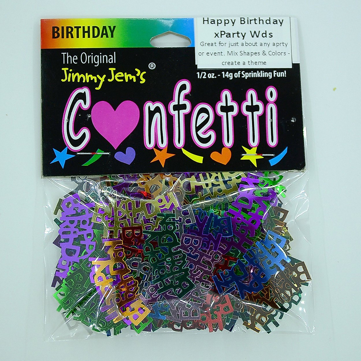 Confetti Word Happy Birthday Multicolors - 2 Half Oz Bags (1 oz) #7829 Q01