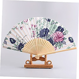 MUSISALY 2pcs Chinese Dancing Fans floral fan Silk Folding Fans folded fan Hand Folding Fans handheld fan ancient fan Chinese Folding Fans floding fan Japanese-style men and women flowers