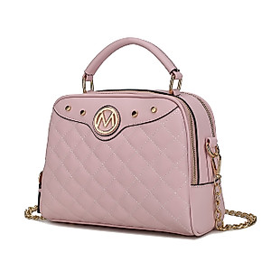 MKF Collection Satchel Bag for Women, Crossbody Handbag Top-Handle Purse Pink