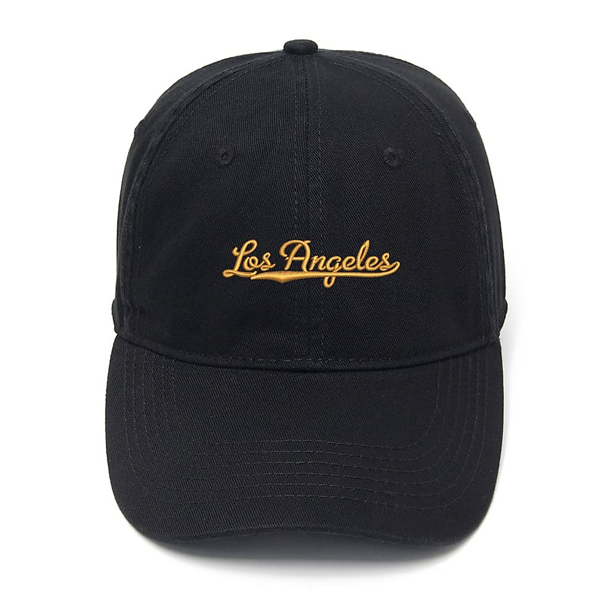 Cijia-Cijia Men's Baseball Caps Los Angeles City - CA Embroidered Dad Hat Washed Cotton Hat (Black,7 3/8)