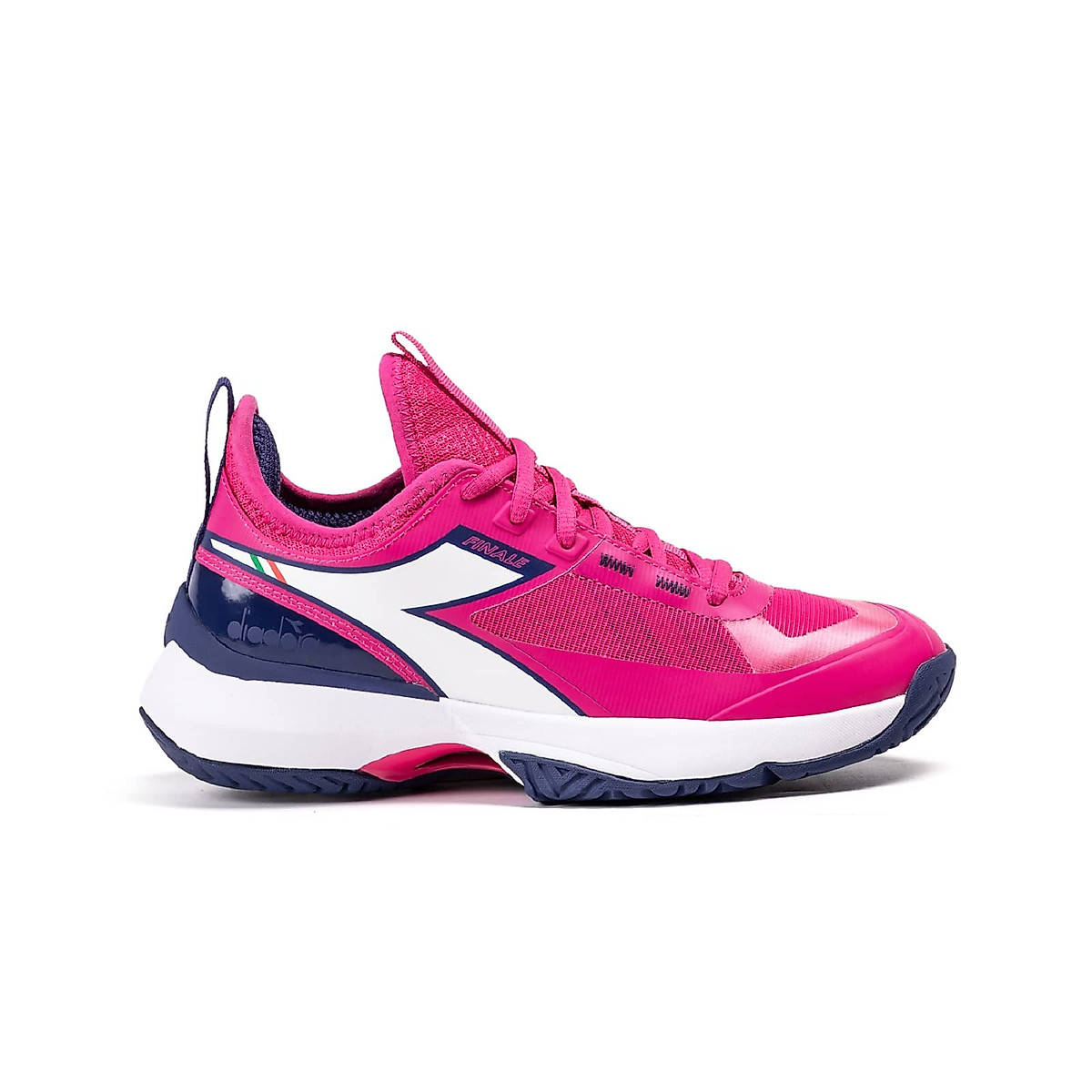 Diadora Women's Finale All Ground Tennis Shoe (Pink Yarrow/White/Blueprint, 7.5)