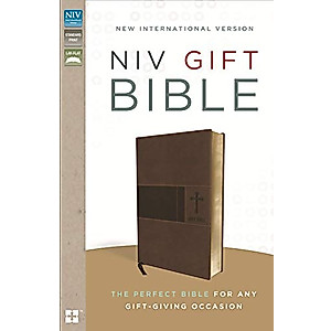 NIV, Gift Bible, Leathersoft, Brown, Red Letter Edition