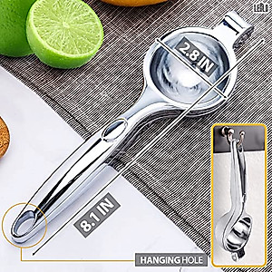 Stainless Steel Lemon Squeezer Manual - Threaded Groove Fresh Lemon Juicer Hand Press Stainless Steel Lemon Squeezer Manual Press Heavy Duty for Restaurant, Kitchen - Ergonomic Handle Lemon Press mubuddy