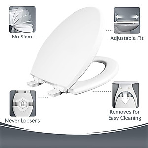 MAYFAIR Kendall Bidet Bundle, Slow-Close Never Loosen Toilet Seat with Perfect Fit, Fresh Water Spray, Non-Electric, Easy to Install Bidet, ELONGATED, White